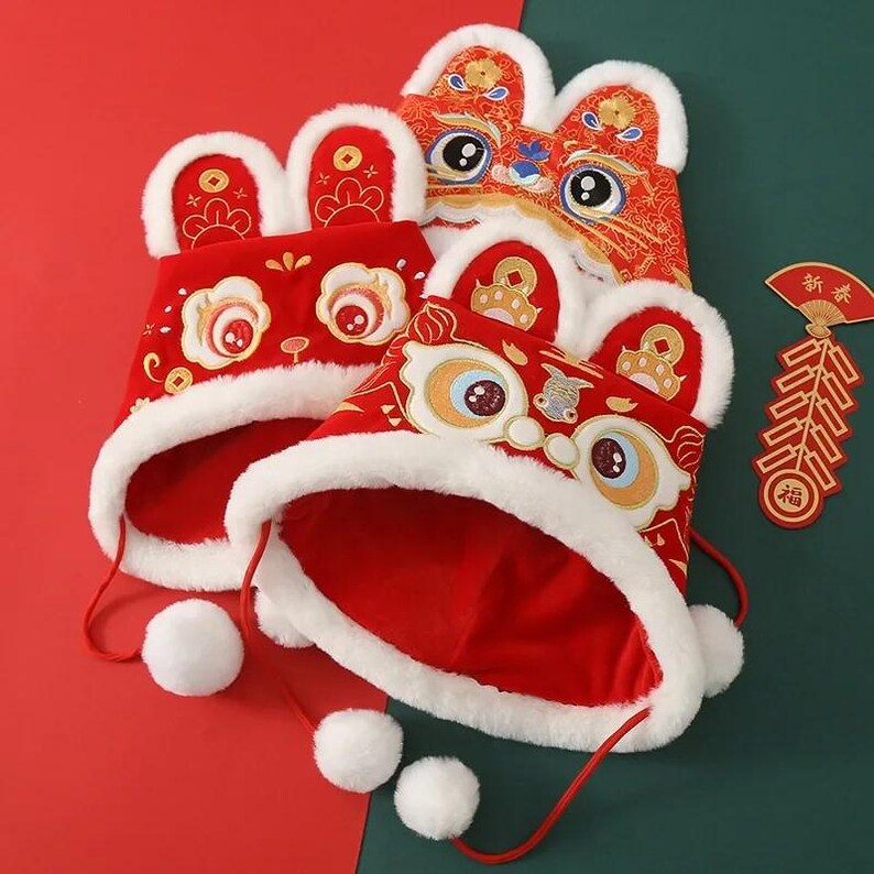Lunar New Year Hats for Kids Embroidered Animal Designs - Etsy