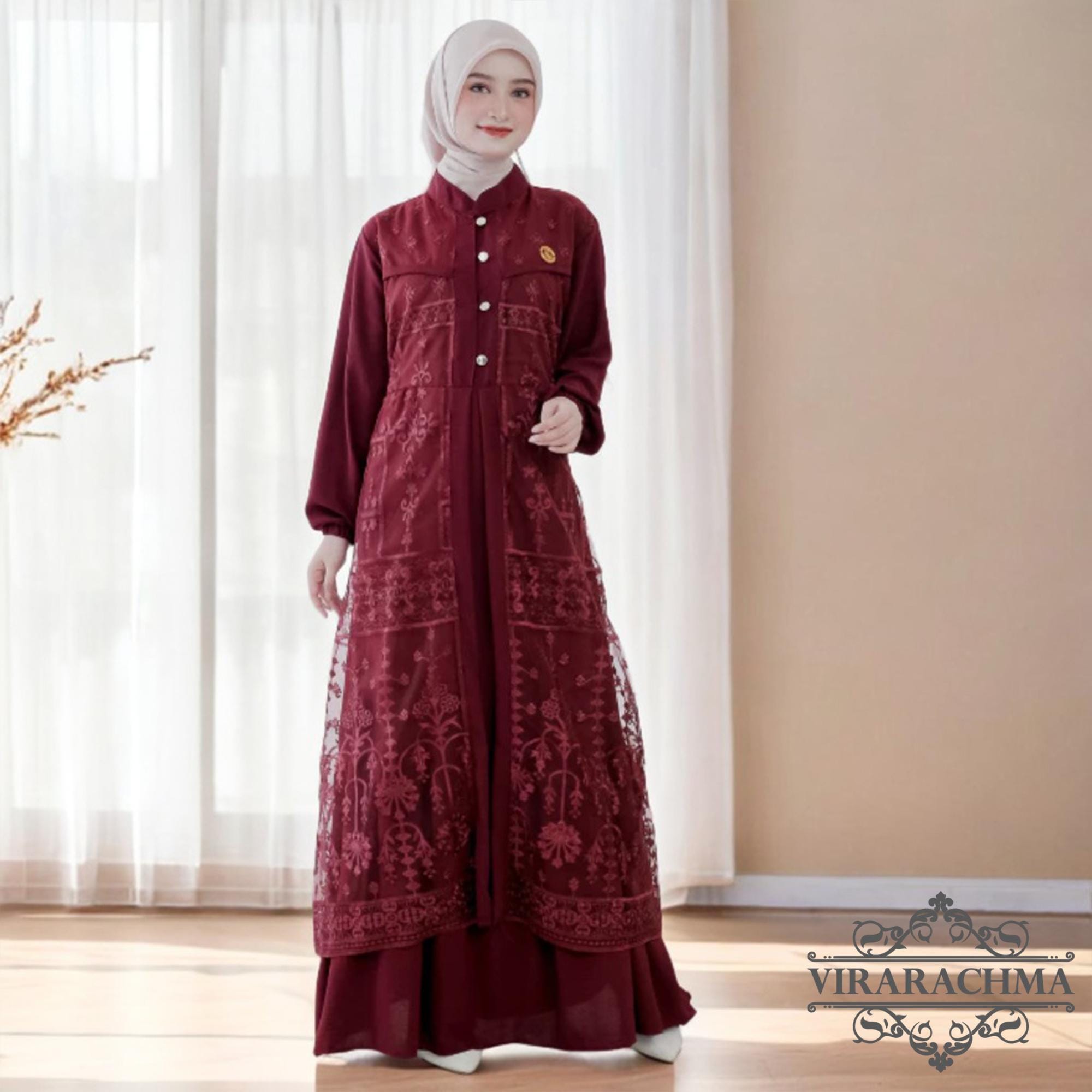 Latest Women's Brocade Gamis Dress Tile Elagan Crinkle Airflow ...