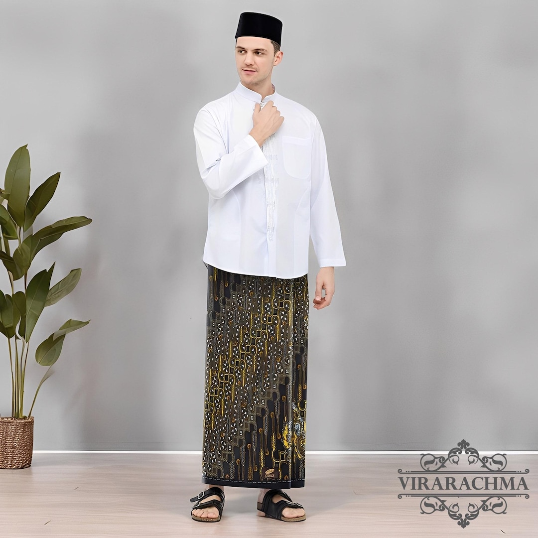 Batik Fabric Sarong – Traditional Ethnic Pattern, Adult Men's Prayer ...