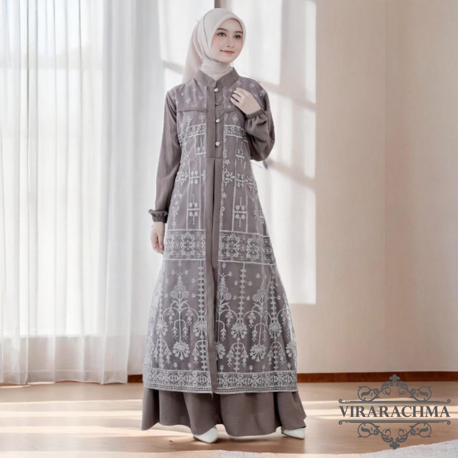 Latest Women's Brocade Gamis Dress Tile Elagan Crinkle Airflow ...