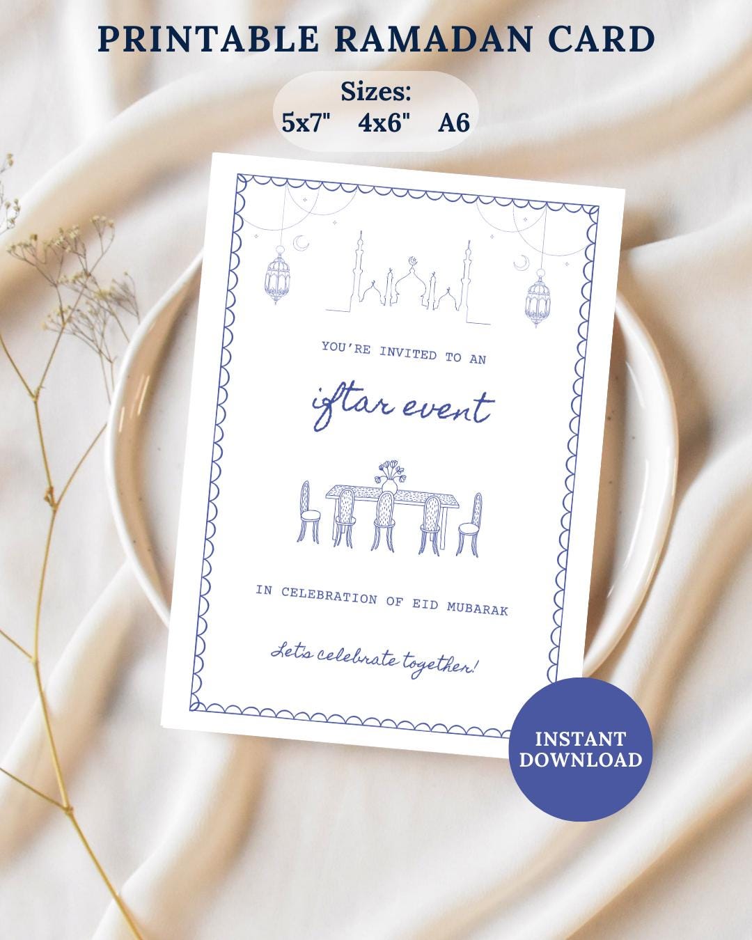 Ramadan Iftar Menu Card, Printable Iftar Event Card, Ramadan Mubarak ...