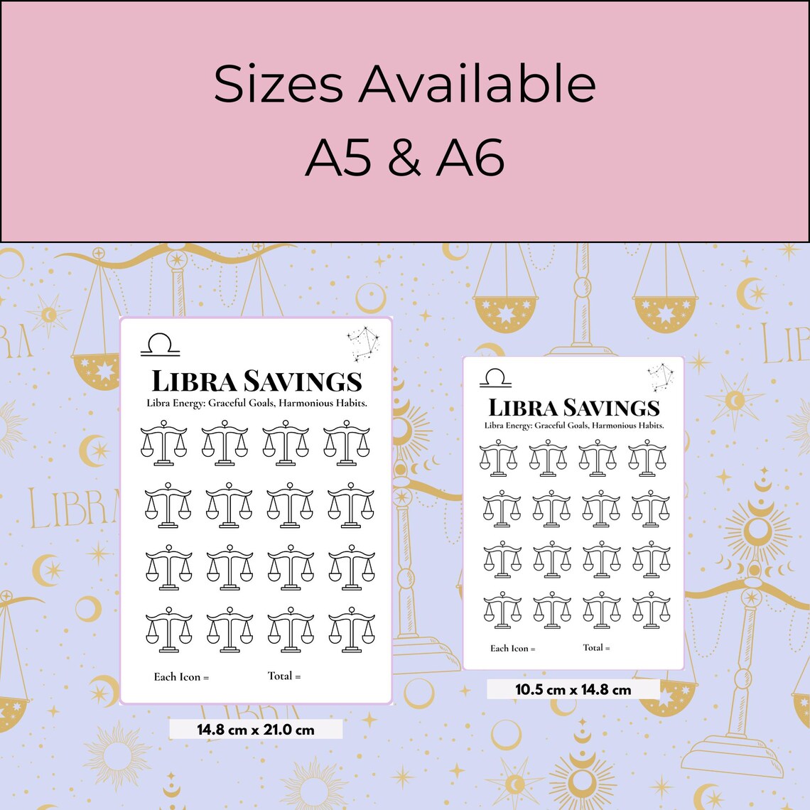 Libra Zodiac Savings Challenge: Printable Budget Tracker (A5/A6 PDF) - Etsy