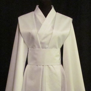 White Satin Kimono With Tabard and Obi Warrior Samurai Wedding Bridal ...