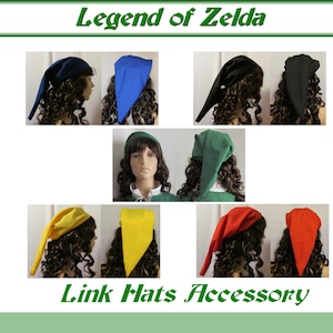 Legend of Zelda Link Hat Green Red Black Yellow Blue Costume Cosplay ...