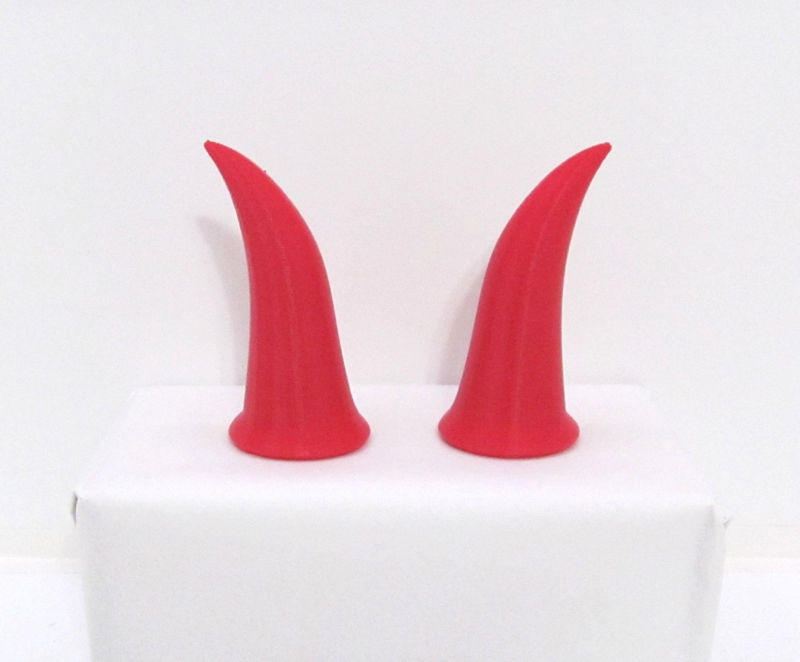 Halloween Curved Red Demon Devil Horns Costume Cosplay 3D - Etsy