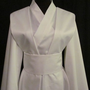 White Satin Kimono With Tabard and Obi Warrior Samurai Wedding Bridal ...