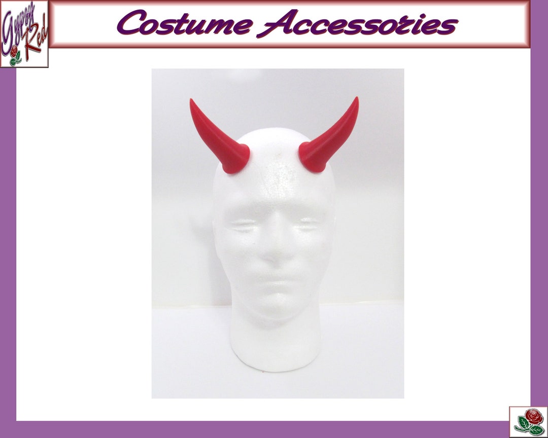 Curved Red Demon Devil Horns Costume Cosplay 3D Printed ABS Plastic ...