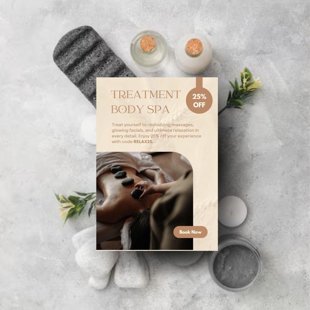 Editable Spa Template in Canva: Design for Social Media Posts With a ...