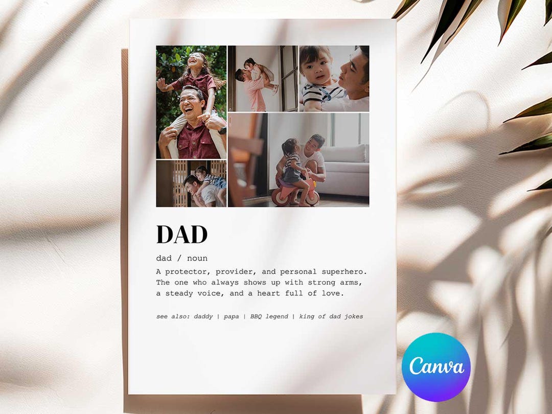 Father’s Day Collage Print Dad Definition, Personalized Photo Collage ...