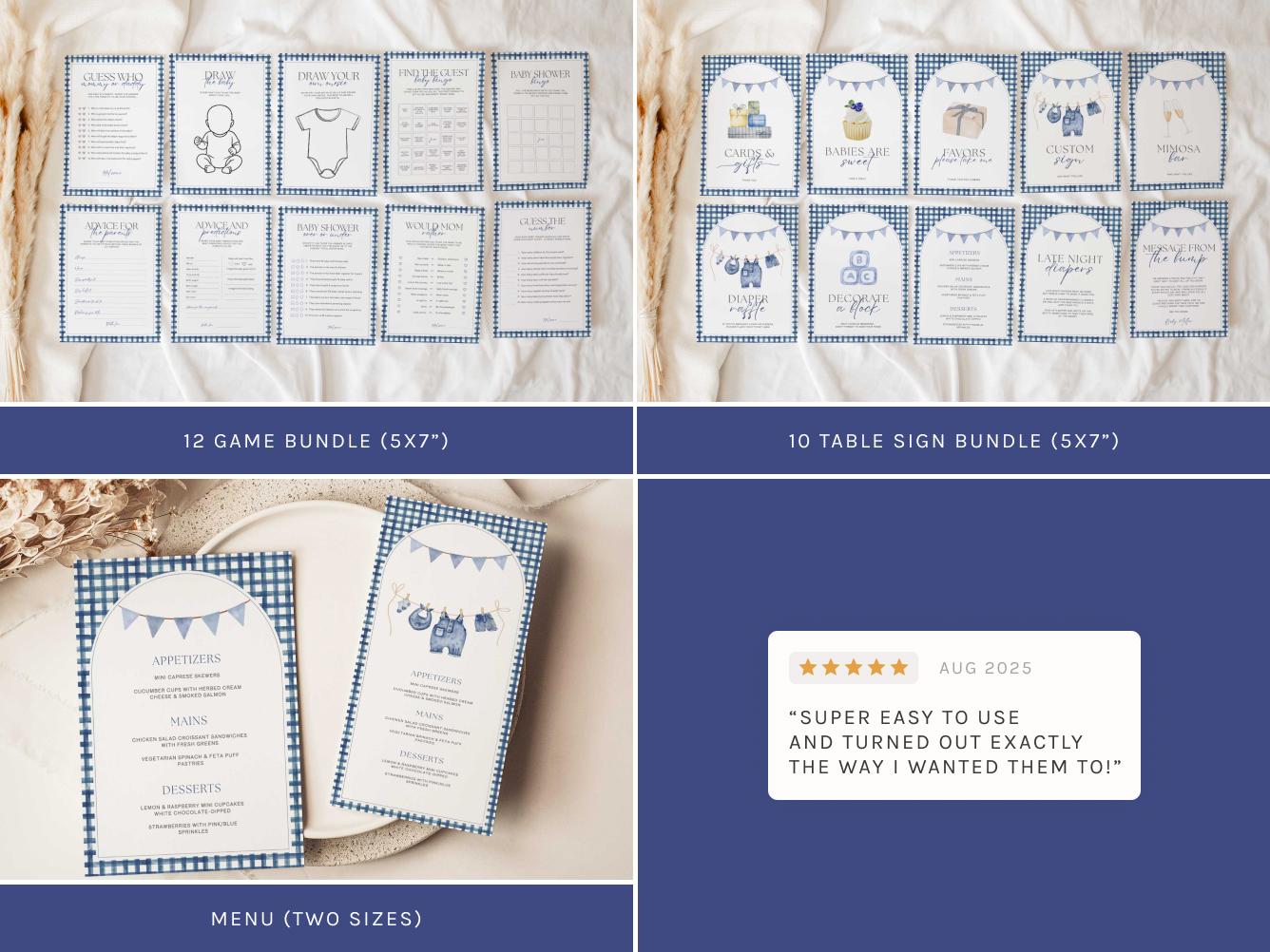Complete Blue Jean Baby Shower Bundle, Denim Western Baby Shower Bundle ...