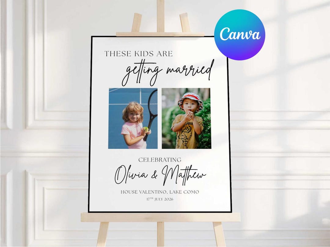 These Kids Are Getting Married Wedding Welcome Sign Template, Editable ...