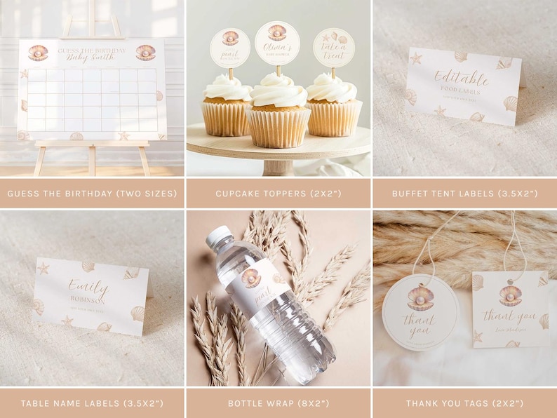 Little Pearl is on the Way Baby Shower Bundle, Seashell Theme, Games ...