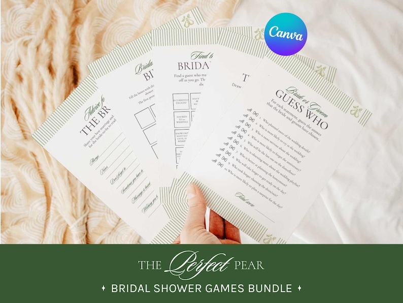 Perfect Pair Bridal Shower Games Bundle, Perfect Pear Theme ...