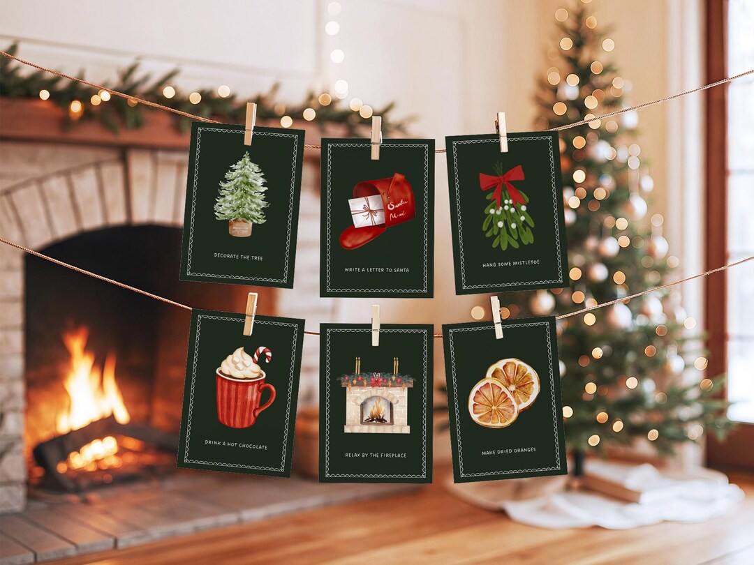 40 Editable Christmas Advent Activity Cards, Christmas Bucket List ...