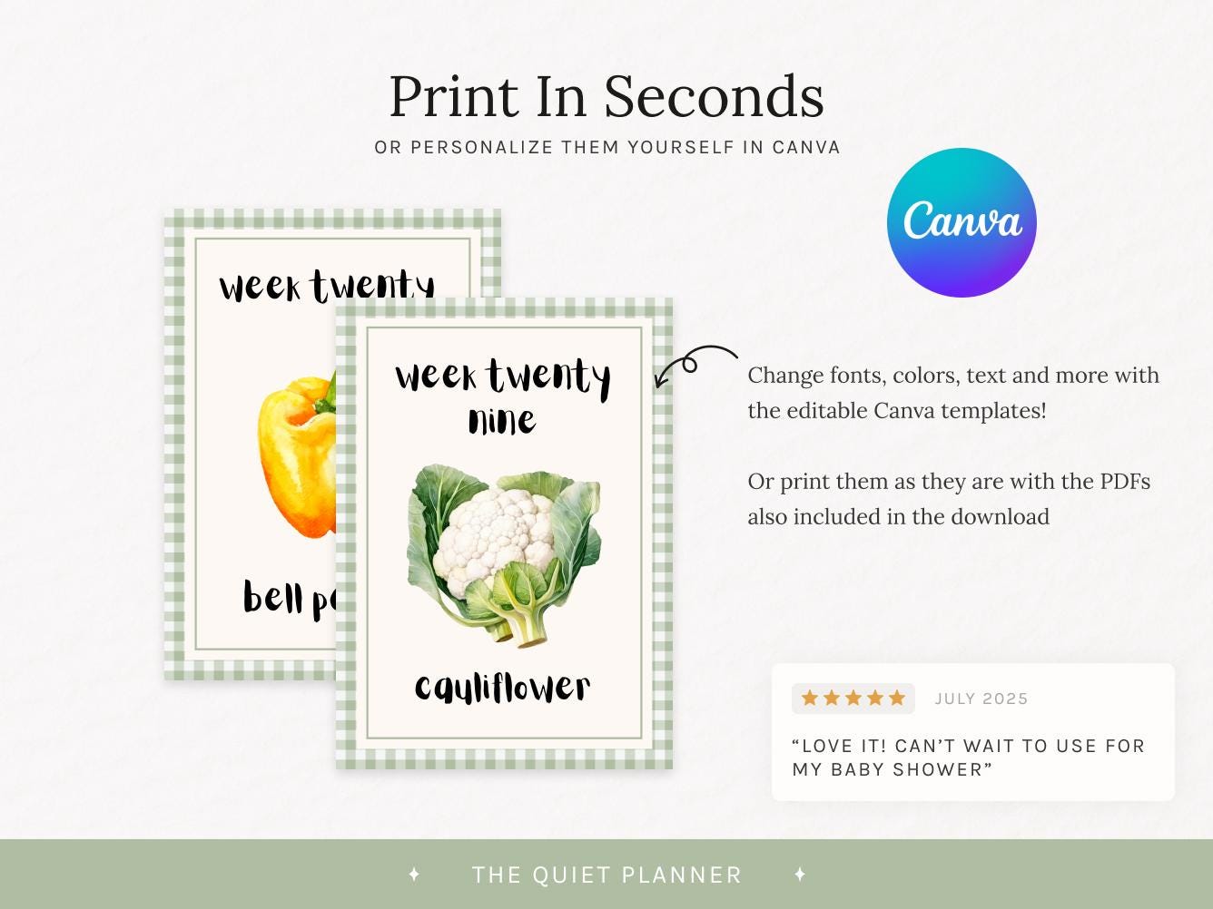 Fruit & Vegetable Pregnancy Milestone Cards, Printable Locally Grown ...