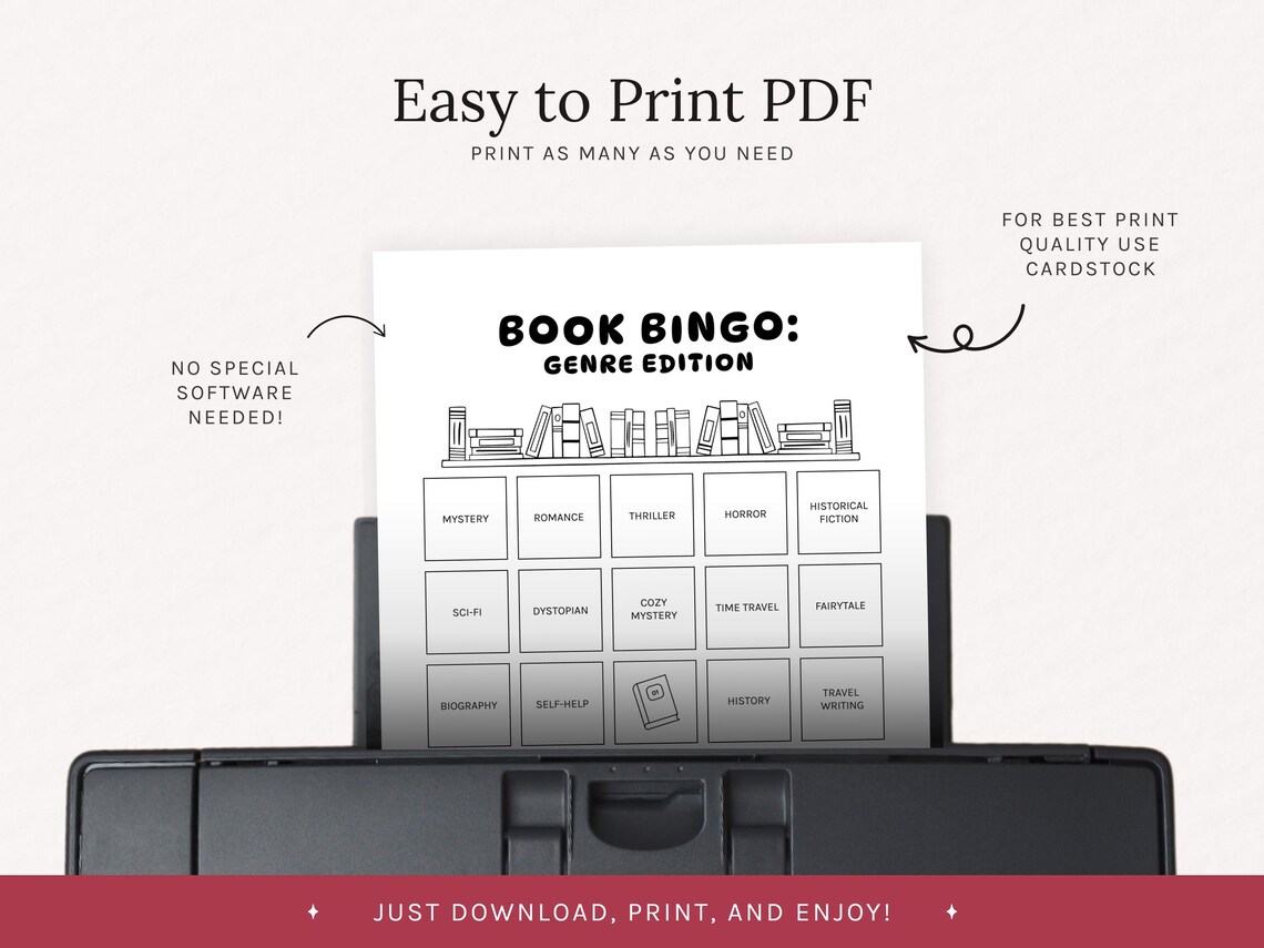 Printable Book Bingo Bundle: Reading Challenge Games (PDF) - Etsy