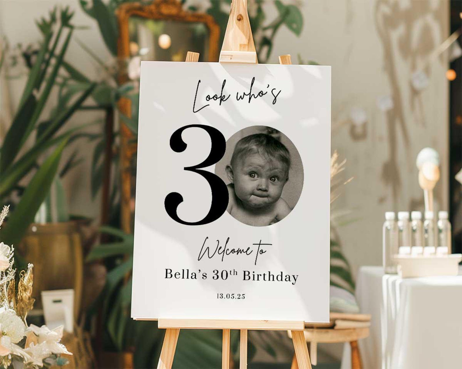 30th Birthday Welcome Sign Template: Editable Party Photo Entrance ...