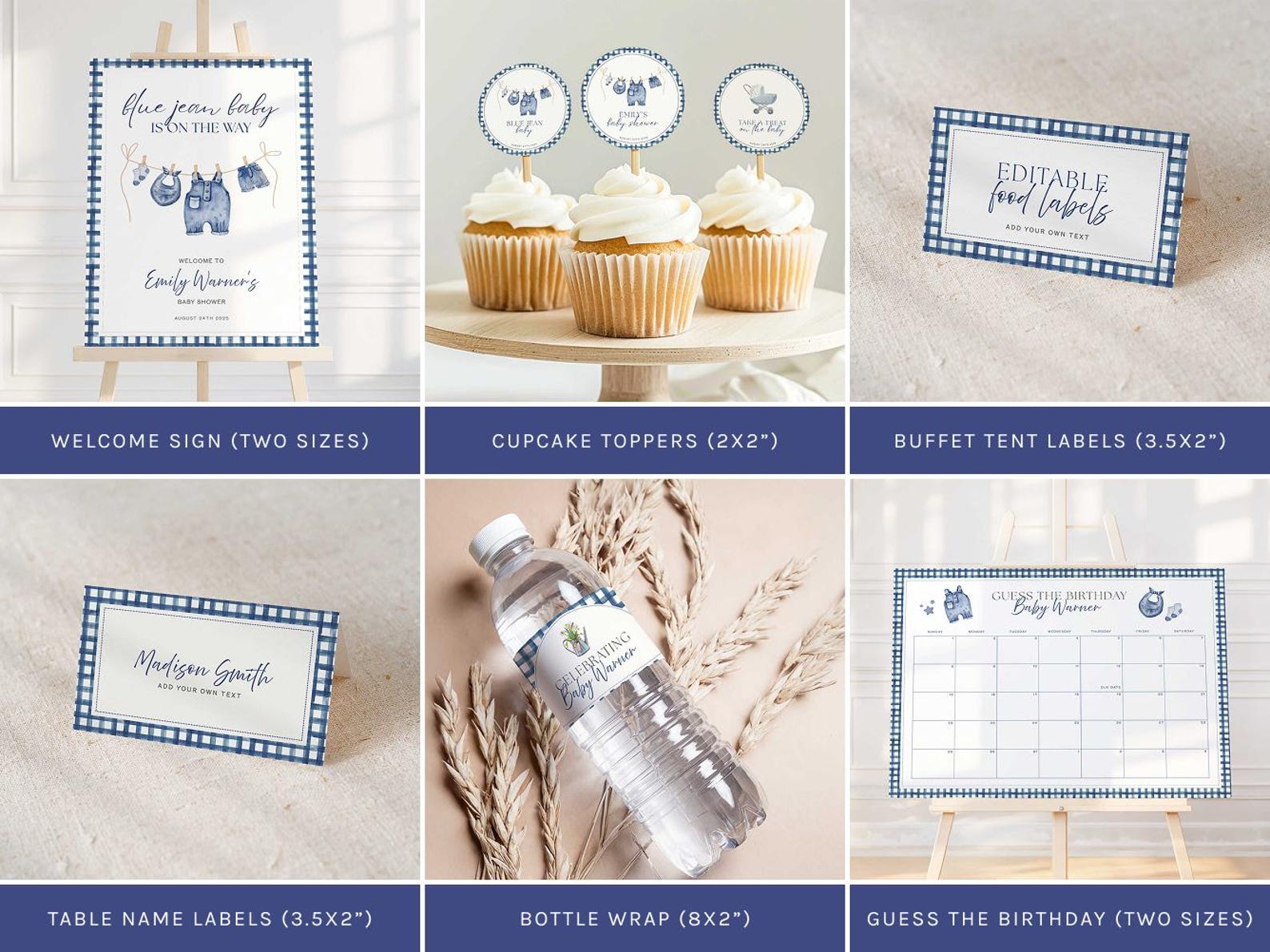 Complete Blue Jean Baby Shower Bundle, Denim Western Baby Shower Bundle ...