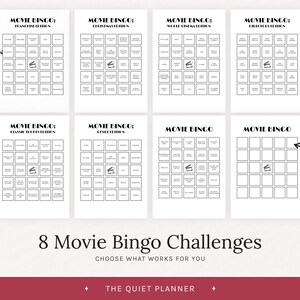 Movie Bingo Template Bundle, Printable Film Bingo Sheets, Movie ...
