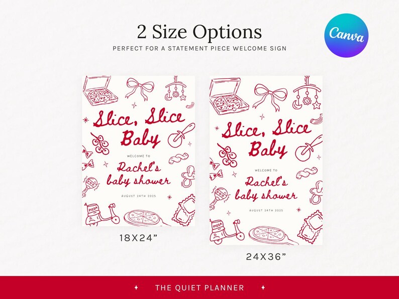 Slice Slice Baby Shower Welcome Sign, Editable Special Delivery Italian ...