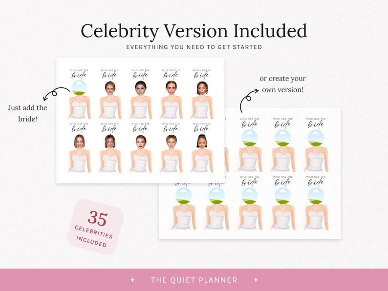 Editable Who Has the Bride Bridal Shower Game, Scratch-off Find the ...