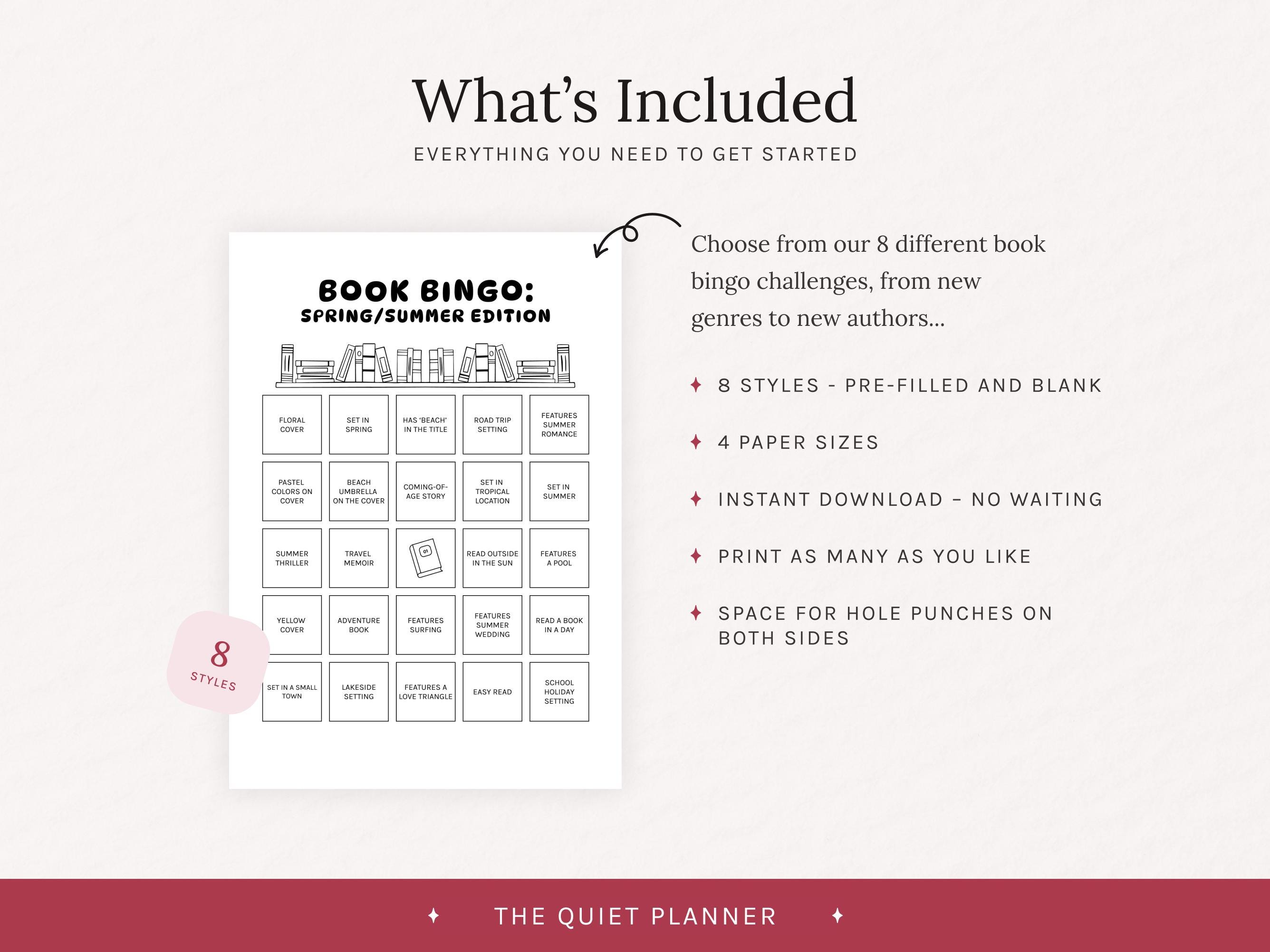 Printable Book Bingo Bundle: Reading Challenge Games (PDF) - Etsy