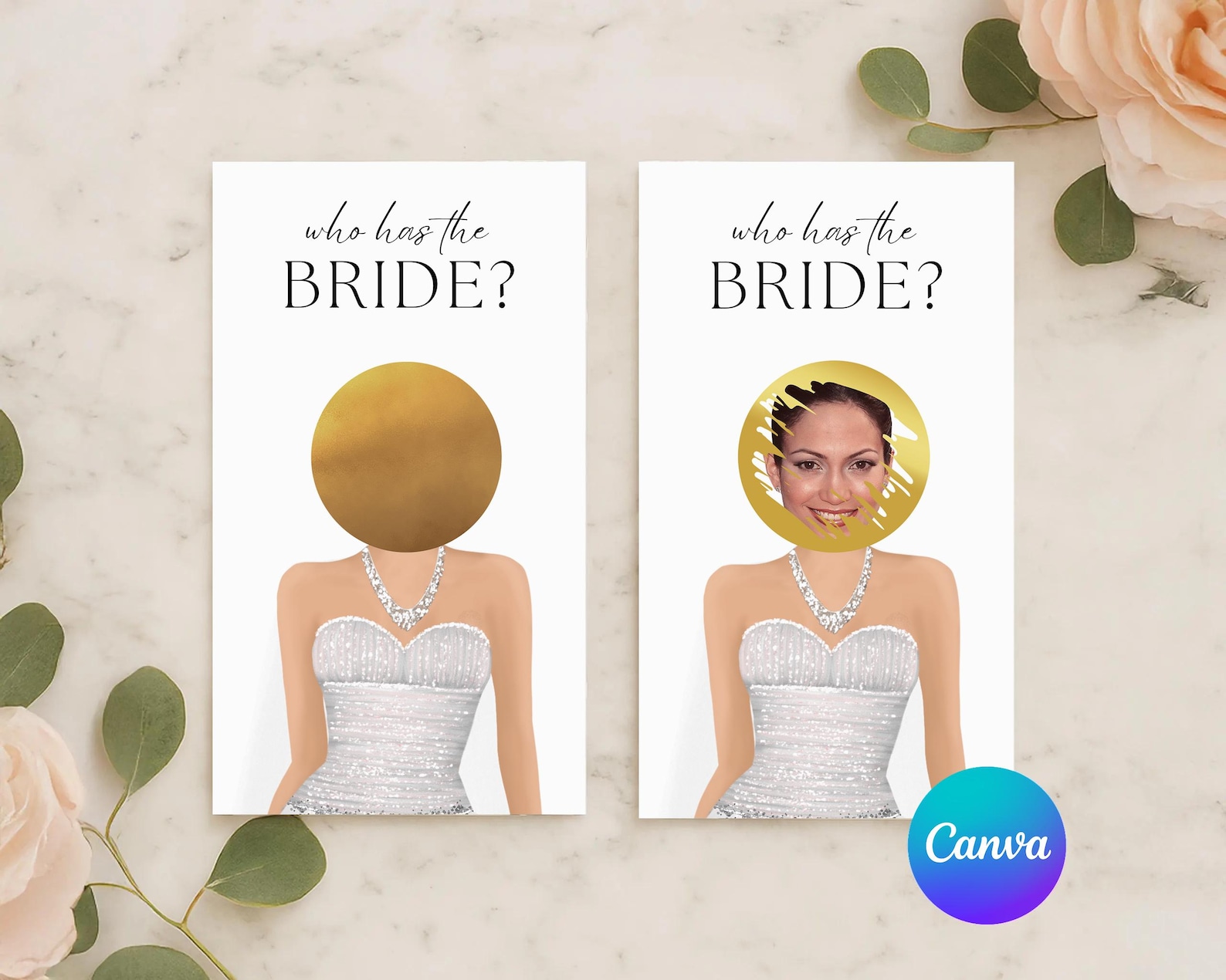 Editable Who Has the Bride Game: Scratch-off Bridal Shower Game (canva ...