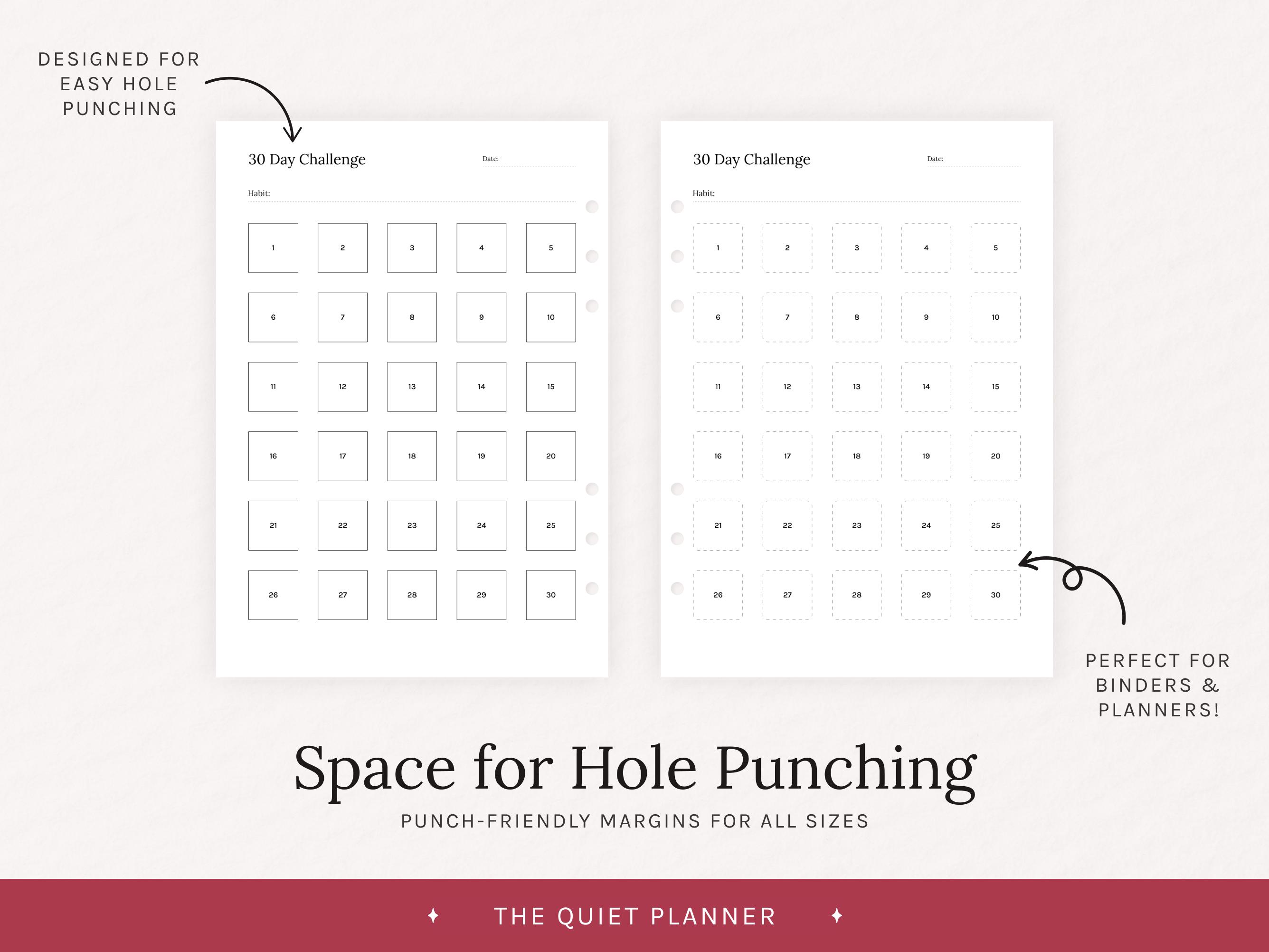 Printable 30 Day Challenge Tracker, Digital Download, Minimalist 30 Day ...