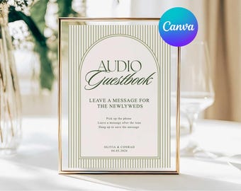 Audio Guestbook Sign Template, Wedding Audio Guestbook, Voicemail ...
