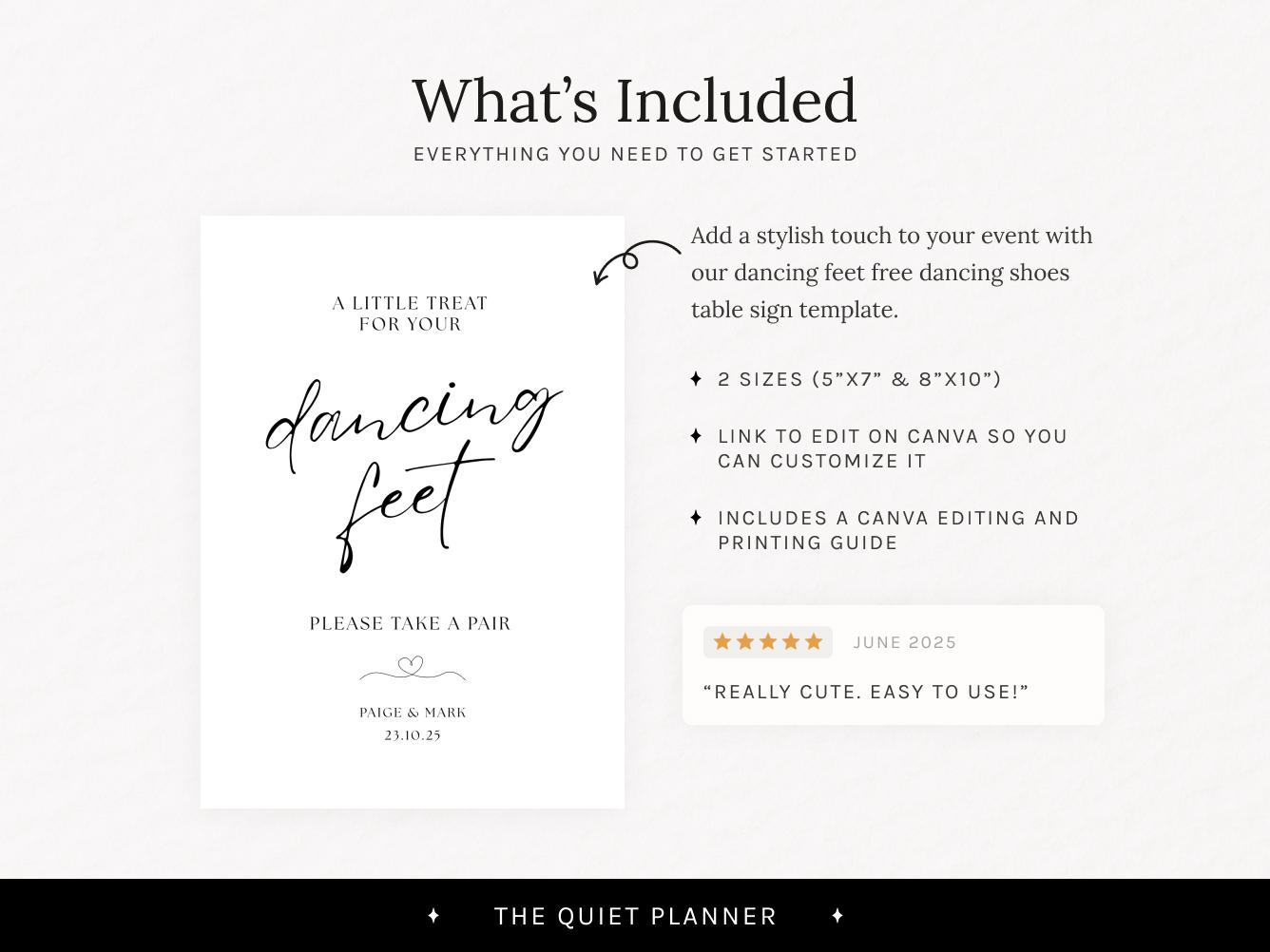 Dancing Feet Wedding Sign Template: Minimalist Flip Flops Sign (canva ...