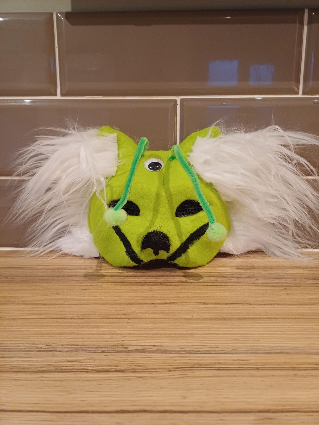 Green Alien Cat Therian Costume Cosplay Faux Fur Mask - Etsy