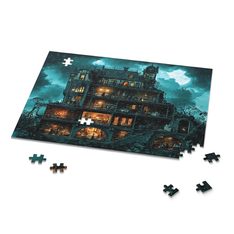 Jigsaw Puzzle, Spooky Castle Interior, Haunted Mansion, Scary Puzzle ...