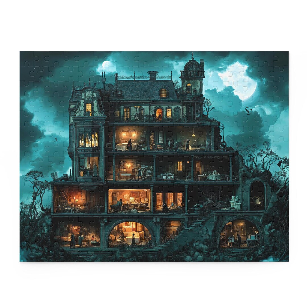 Jigsaw Puzzle, Spooky Castle Interior, Haunted Mansion, Scary Puzzle ...