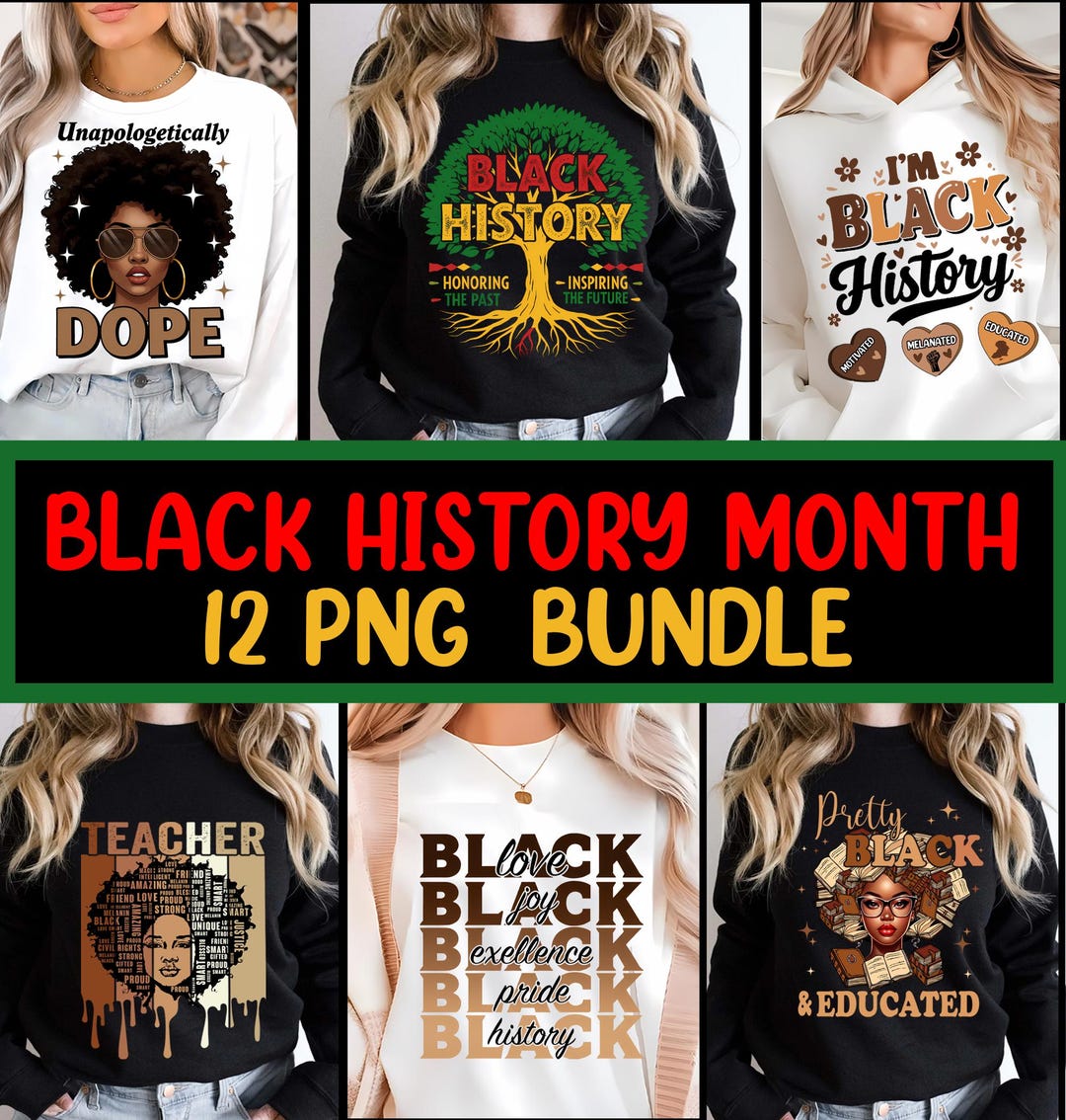 Black History Month PNG Bundle: African American Designs (digital ...