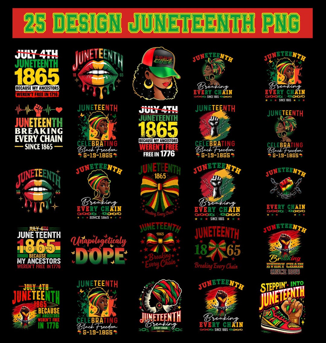25 Juneteenth PNG Bundle: Black History Sublimation Designs (digital ...