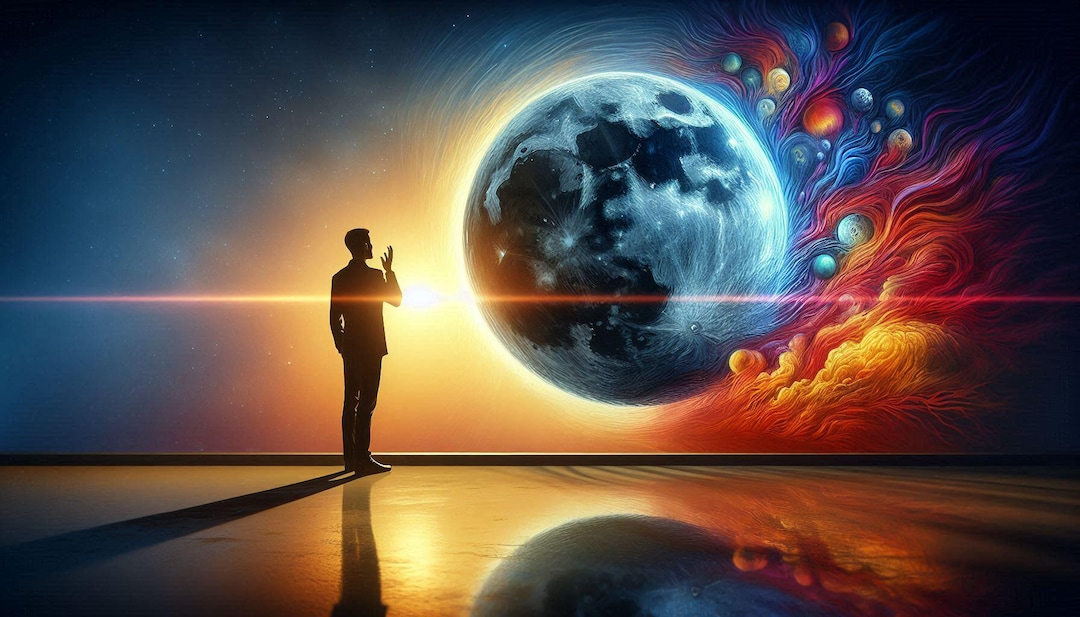 The World Within Reach- "surreal Cosmic Artwork - Man and Planet ...