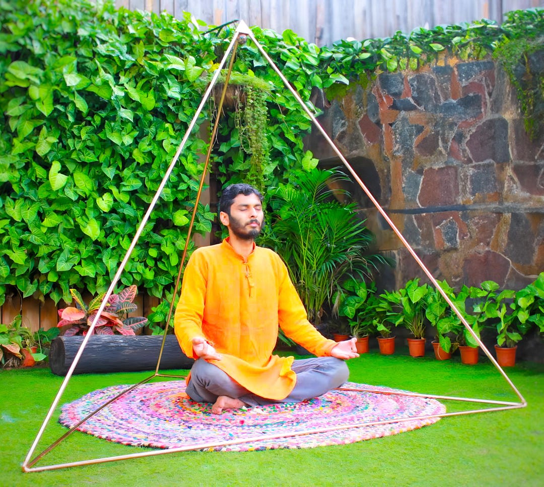 Copper Tetrahedron triangular Pyramid Complete Set 6 Feet Base - Etsy