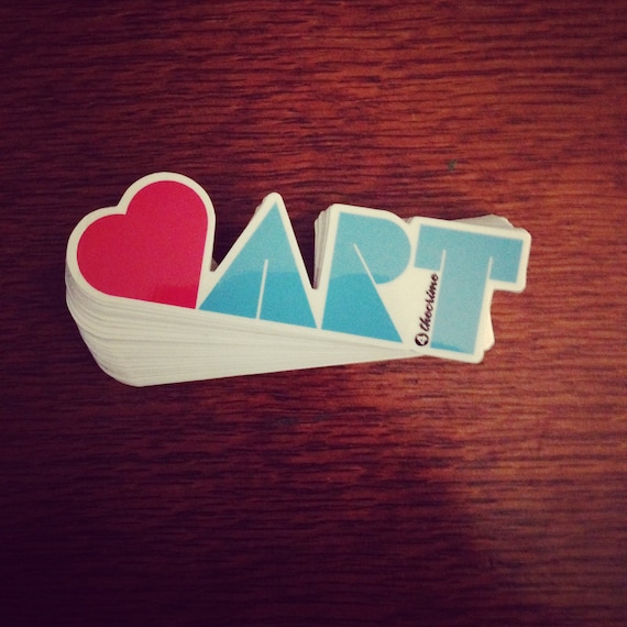 Heart Art Vinyl Sticker | Etsy