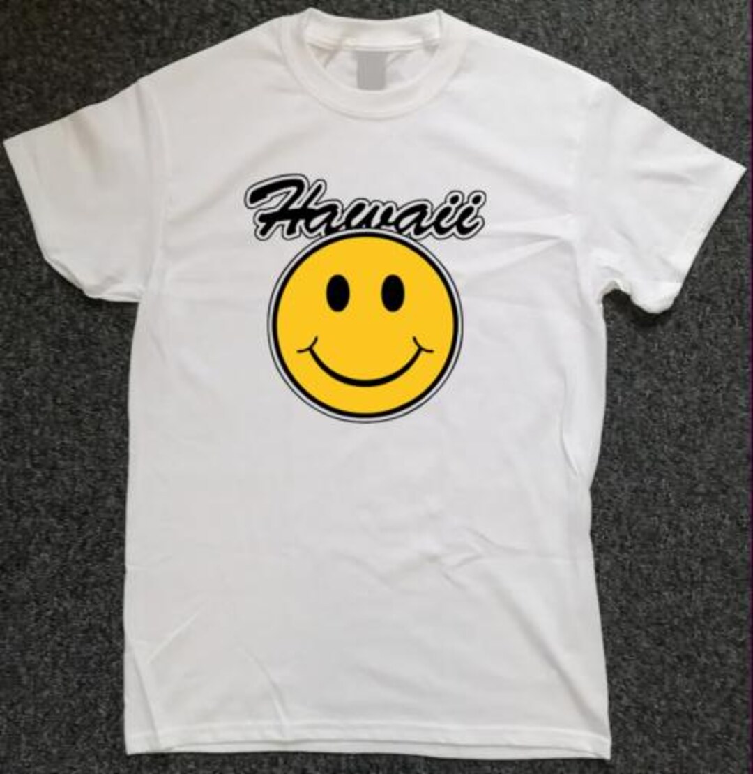 Hawaii Smiley Face T Shirt GT030 Unisex Style 100% Cotton White - Etsy