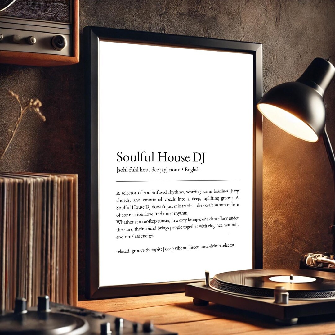Soulful House DJ Definition Poster | Minimalistische Musik Wandkunst ...