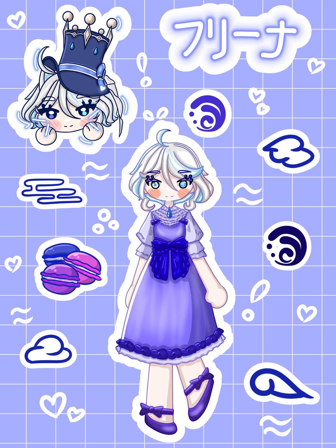 Kawaii Genshin Impact Sticker Sheets | Furina - Etsy