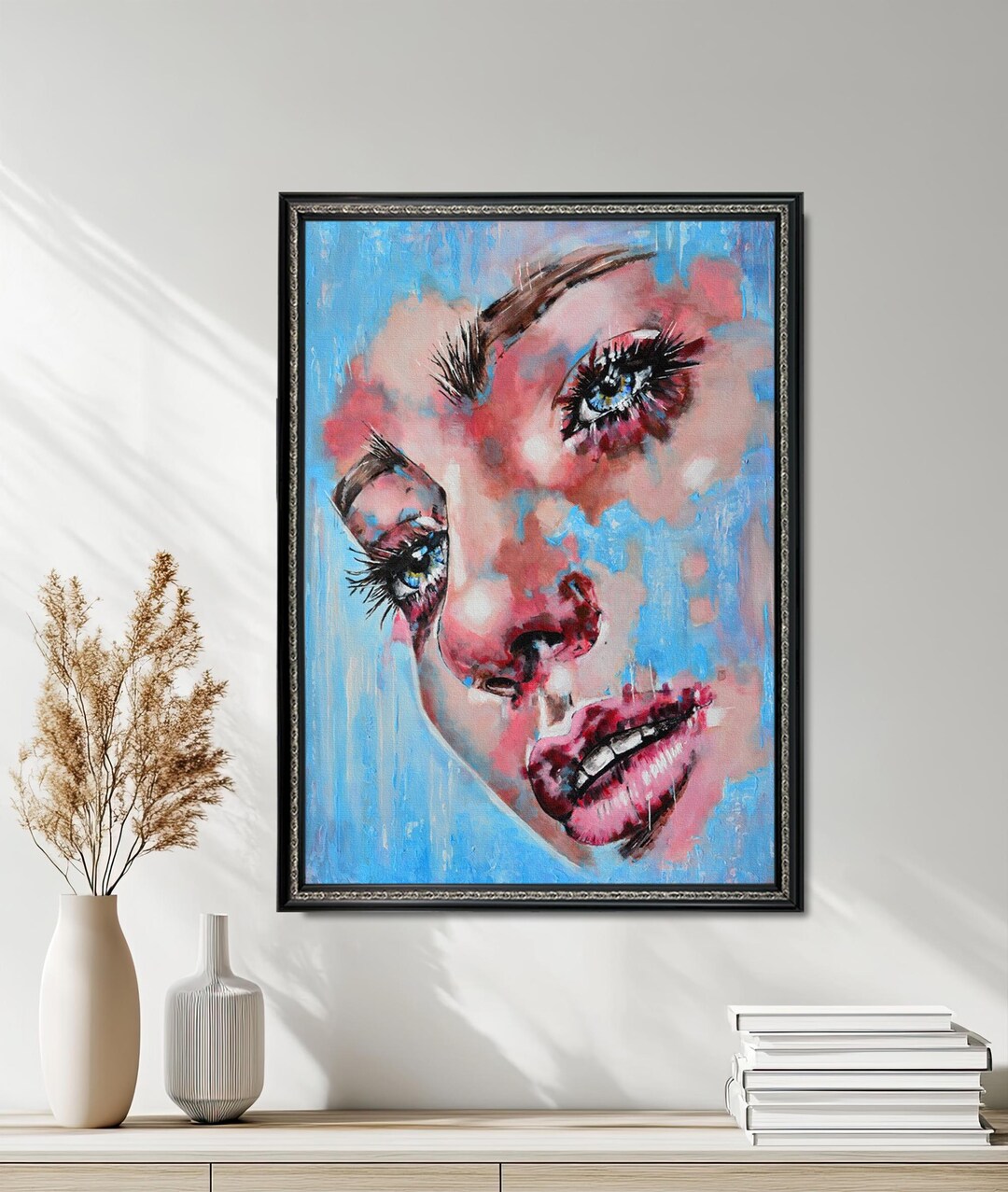 Sadness - Original Painting on Canvas Ready to Hang by Misty Lady, Pop ...