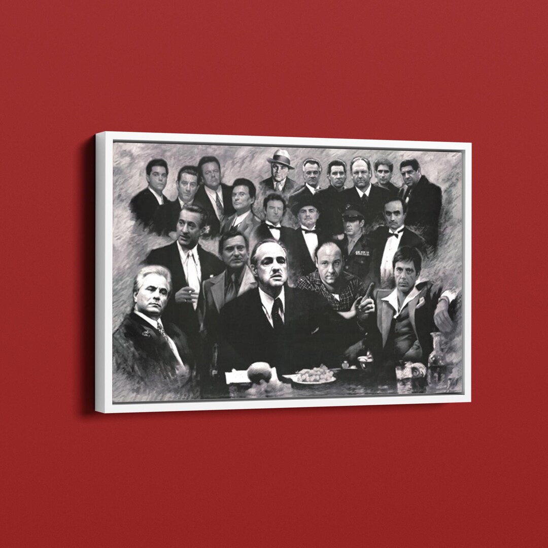 All Gangster Black and White Canvas Wall Art, Classic Gangster ...