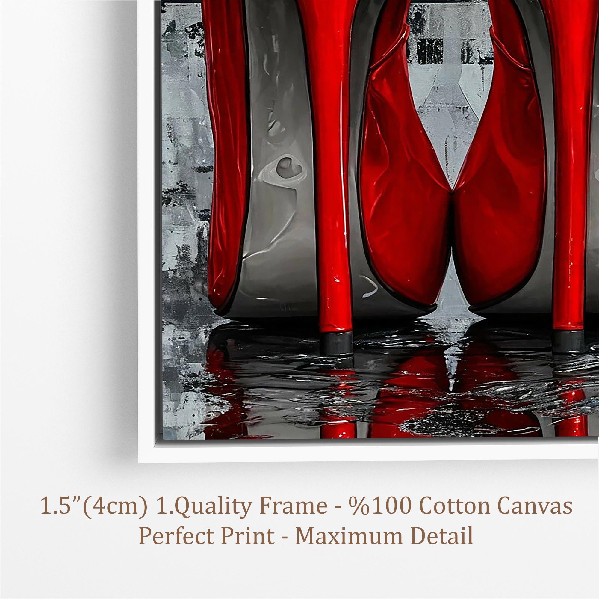 Red Stiletto Pop Art Painting, Bold Fashion Canvas Art, Modern Decor ...