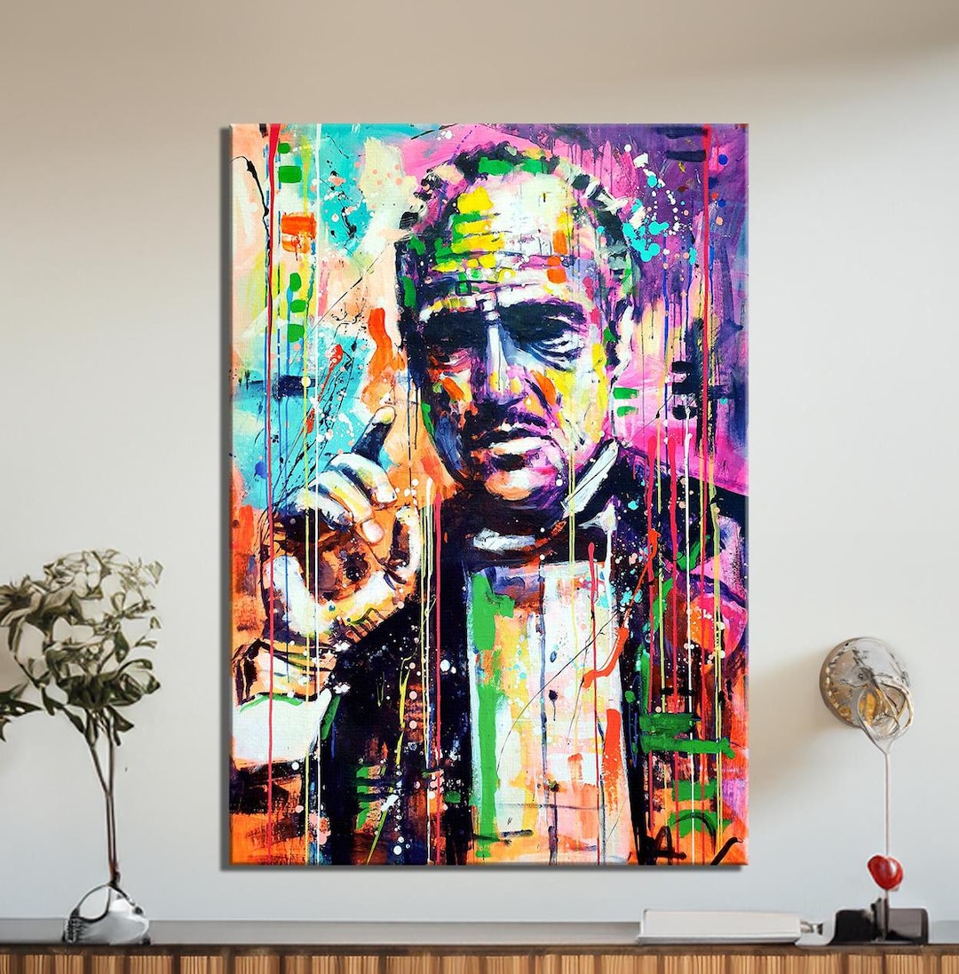 Godfather Painting Don Corleone Pop Art Canvas Print, Iconic Mafia ...