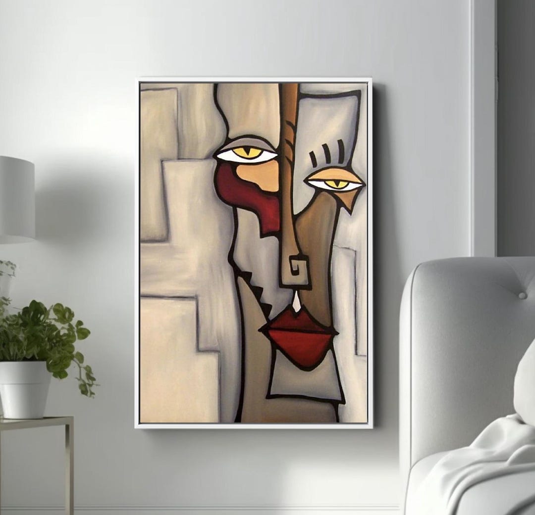 Picasso Abstract Figures Poster Blending in Face Wall Art Picture ...