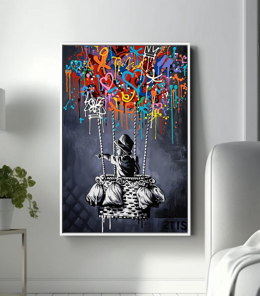 Banksy Balloon Canvas, Balloon Poster, Banksy Art, Wall Art Canvas ...