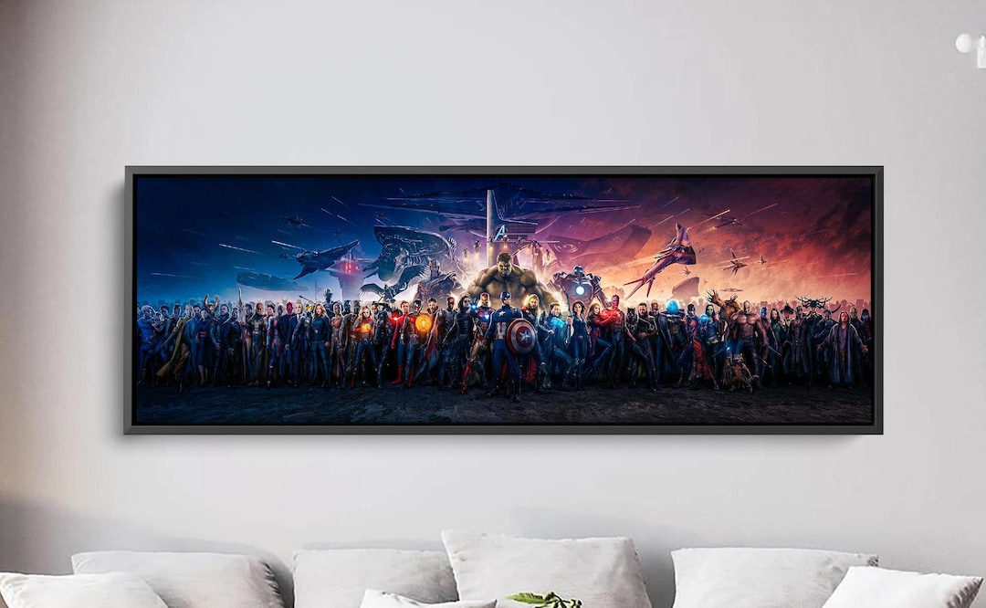Marvel All Characters XXL Canvas Wall Art ' Blockbuster Fine Art ...