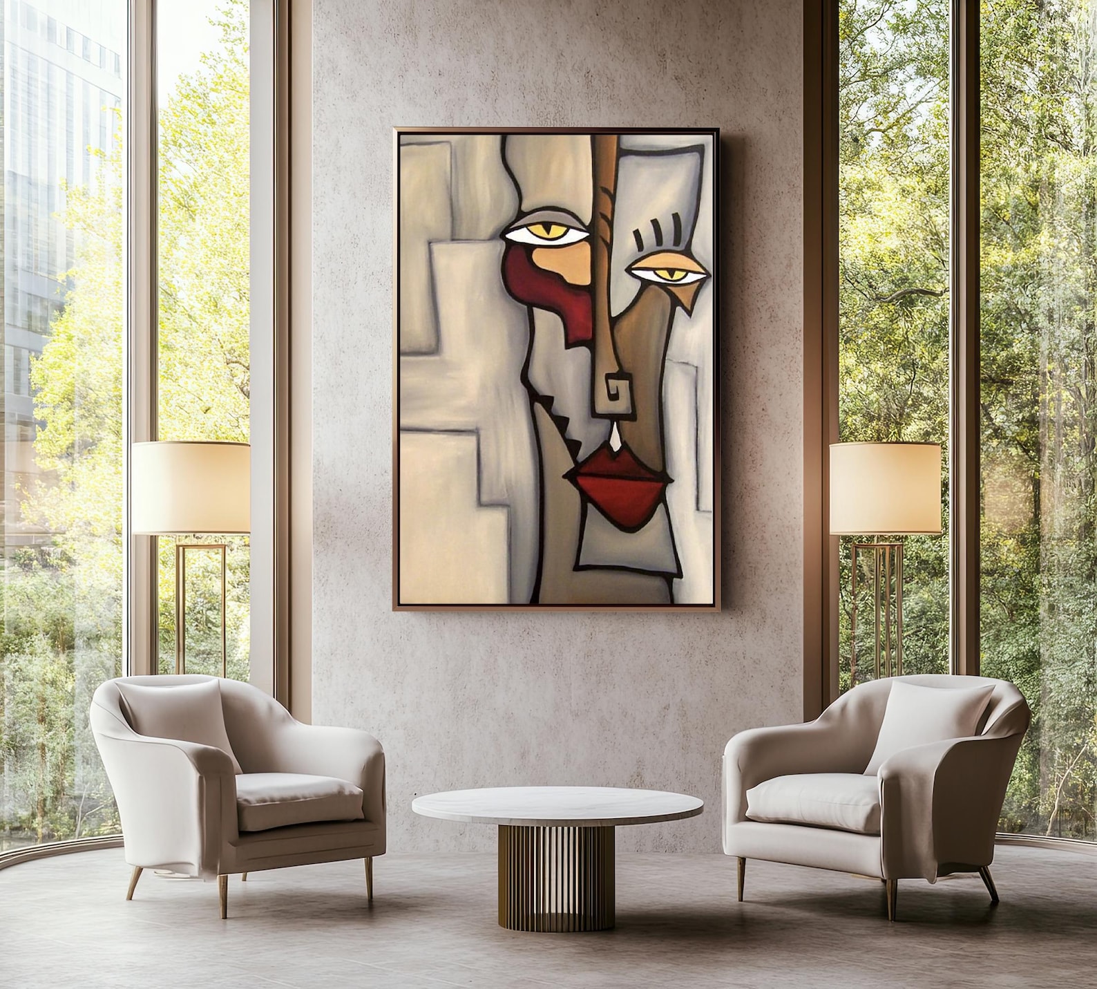 Picasso Abstract Figures Poster Blending in Face Wall Art Picture ...