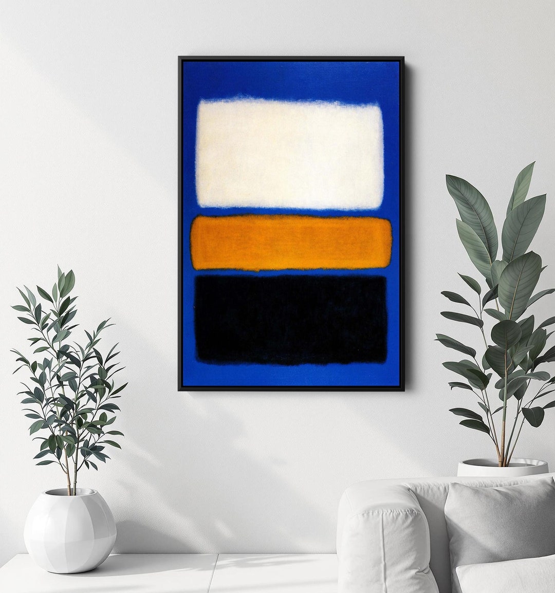 Mark Rothko No. 16 1961 Blue, White, Orange, Black Canvas Print ...